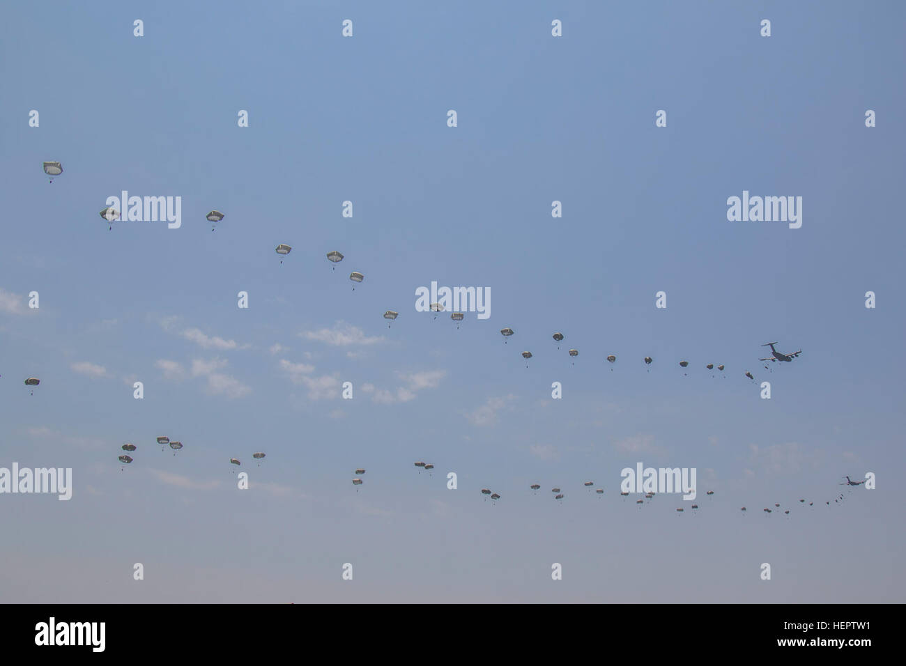 Paratroopers from the 82nd Airborne Division descend onto Sicily Drop ...