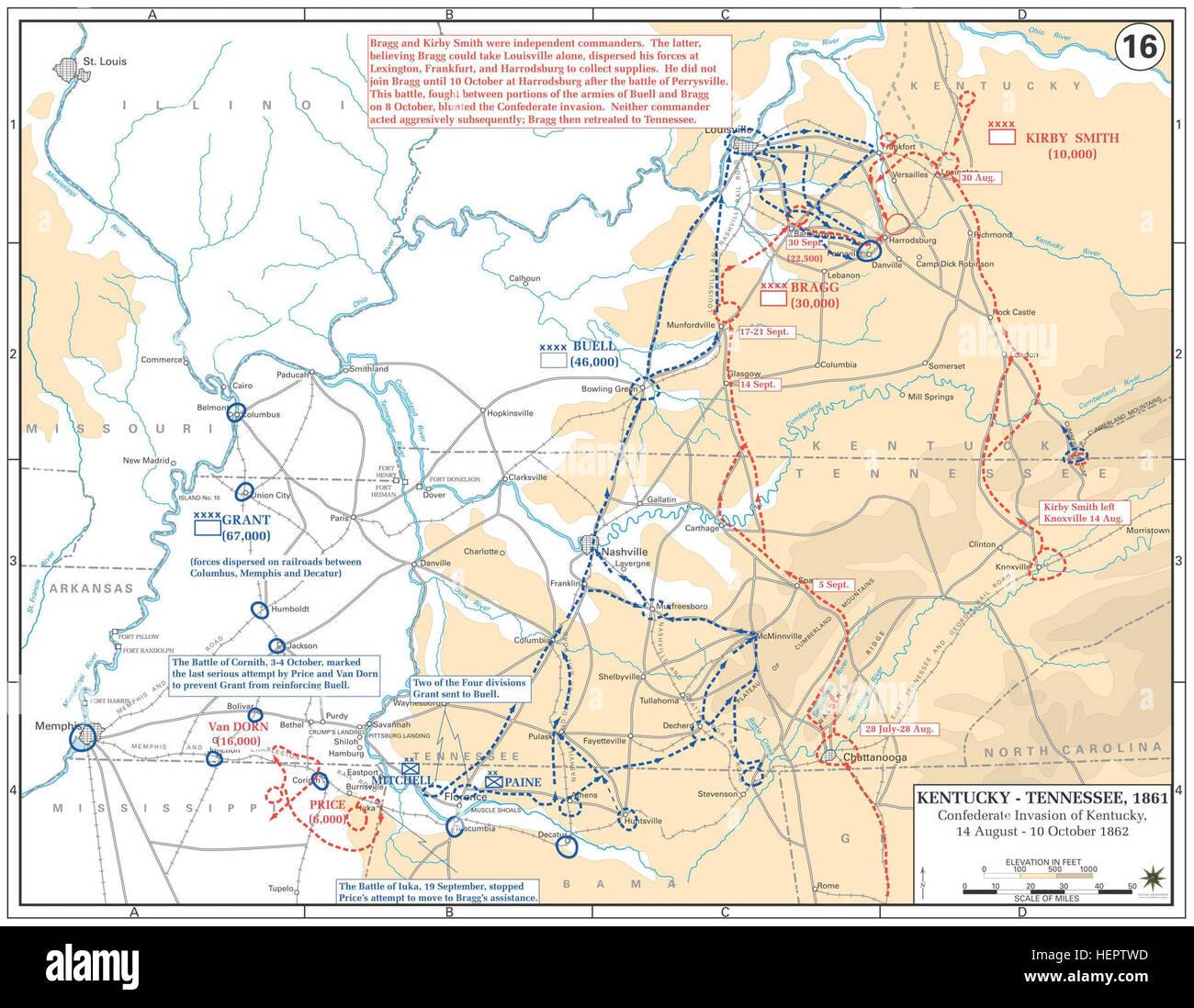 KENTUCKY CAMPAIGN MAP3 Stock Photo - Alamy