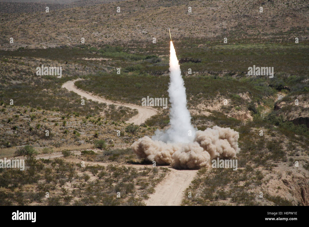 A guided multiple launch rocket system (GMLRS) rocket is launched from ...