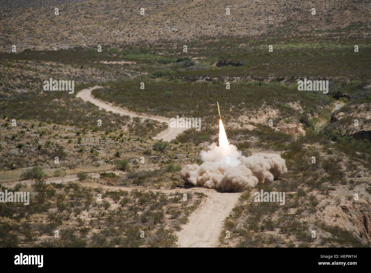 A guided multiple launch rocket system (GMLRS) rocket is launched from ...