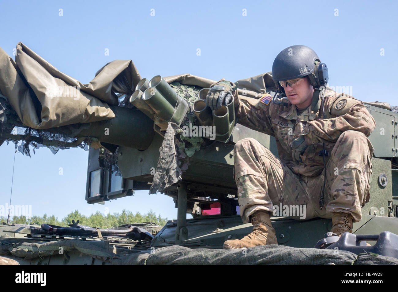 U.S. Army Spc. Christopher Layton assigned to 4th Squadron, 2nd Cavalry ...