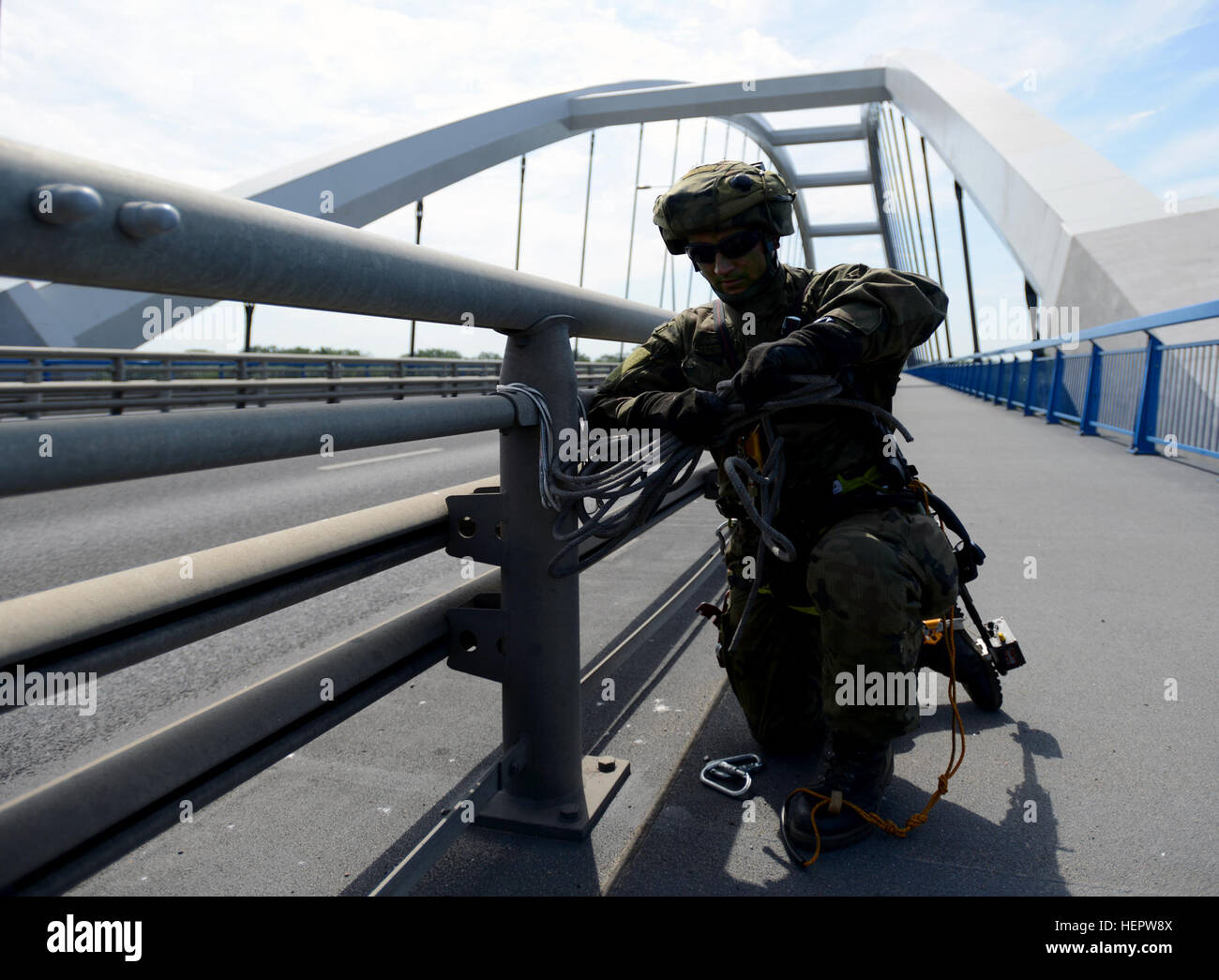 A Polish Soldier prepares to engage his target during Exercise Swift ...