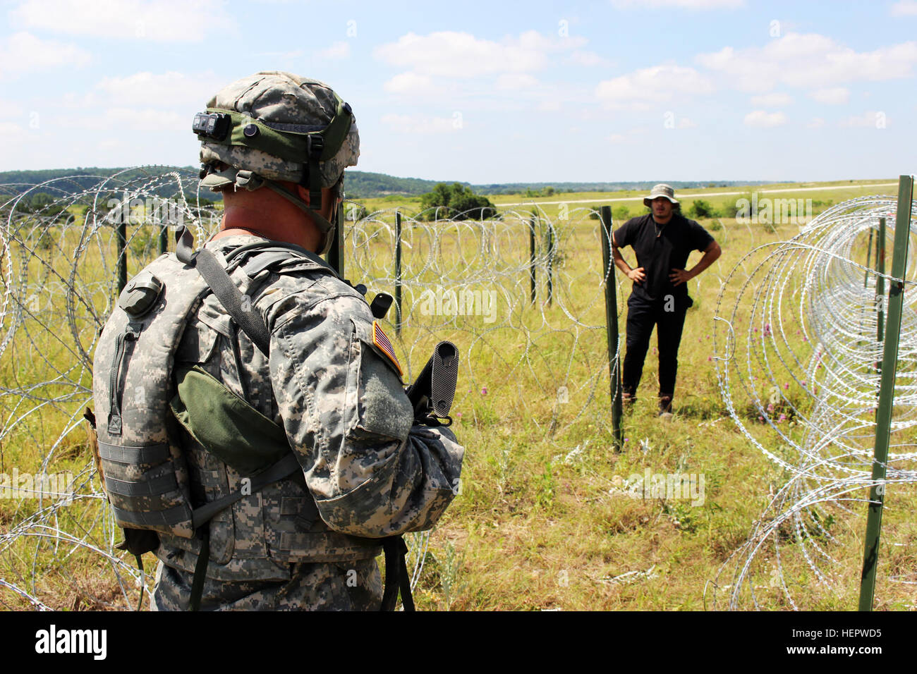 A soldier from Headquarters Company, Special Troops Battalion, 155th ...