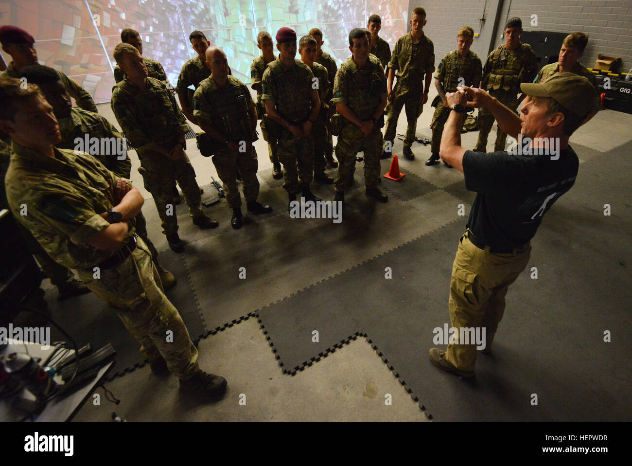 British soldiers train their marksmanship skills at the Training ...
