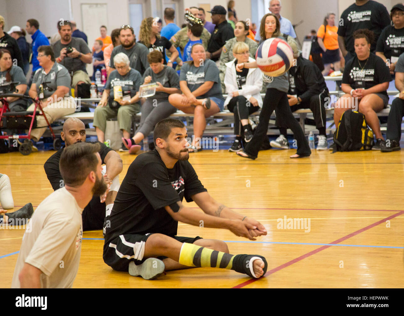 U.S. Army Veteran Spc. Dustin Barr of Jamesville, North Carolina, bumps ...