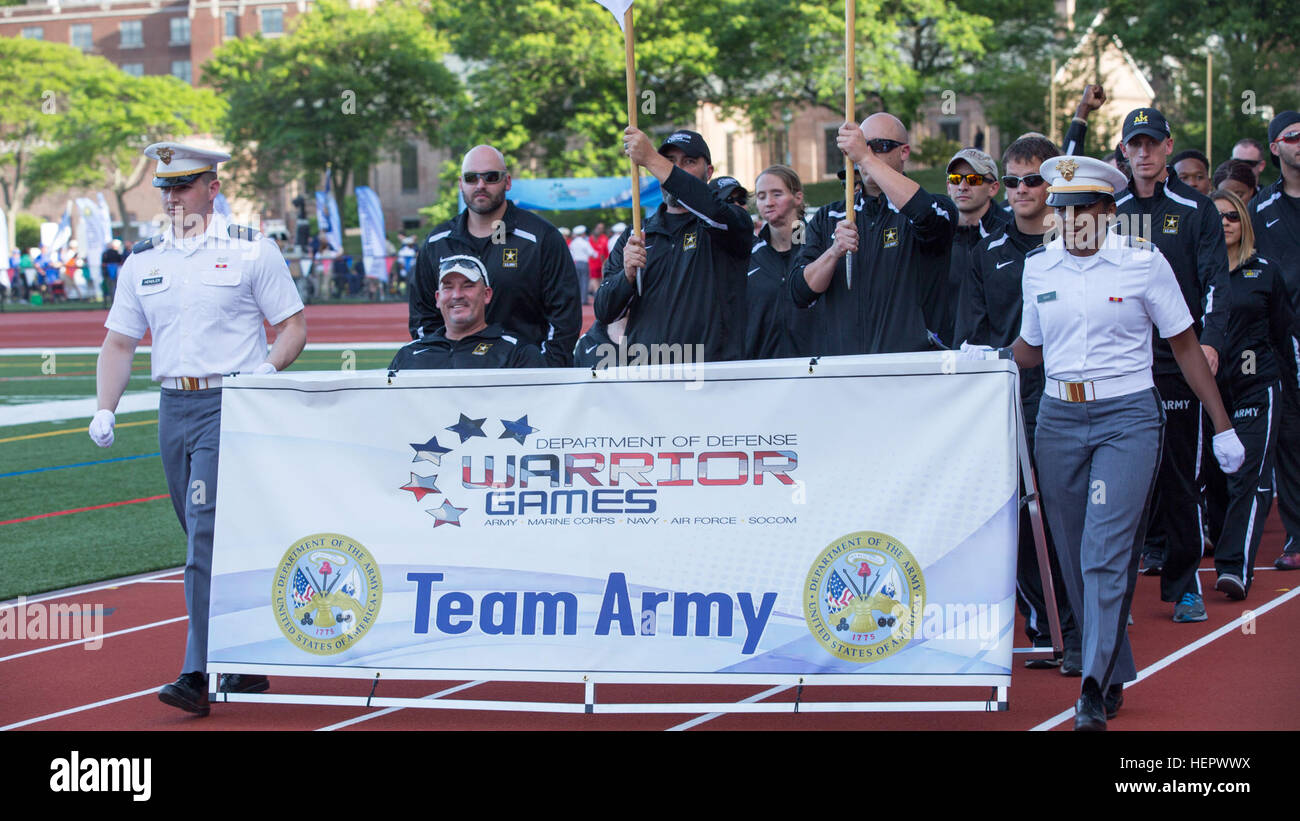 Team Army marches into Shea Stadium during the opening ceremony for the ...