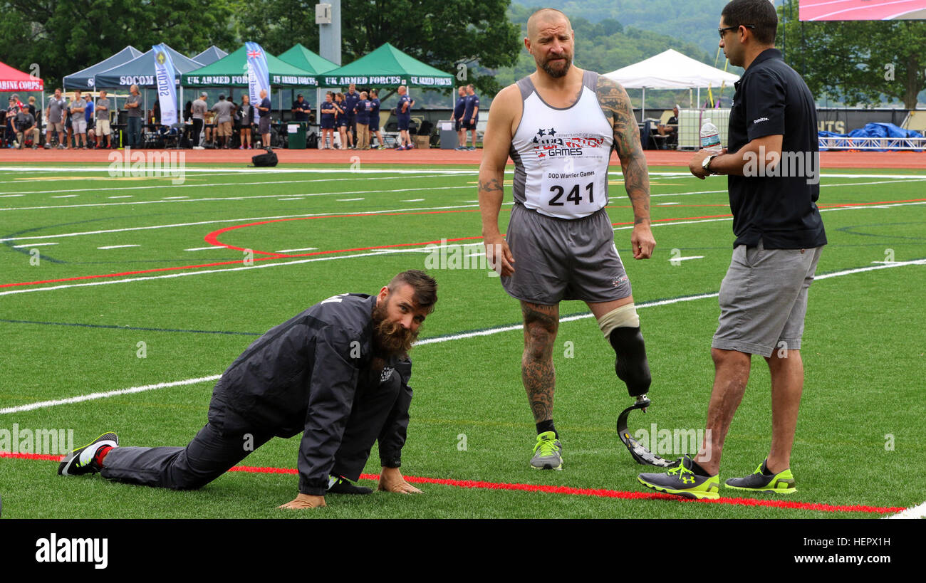 U.S. Special Operations Command athletes stretch in preparation for the ...