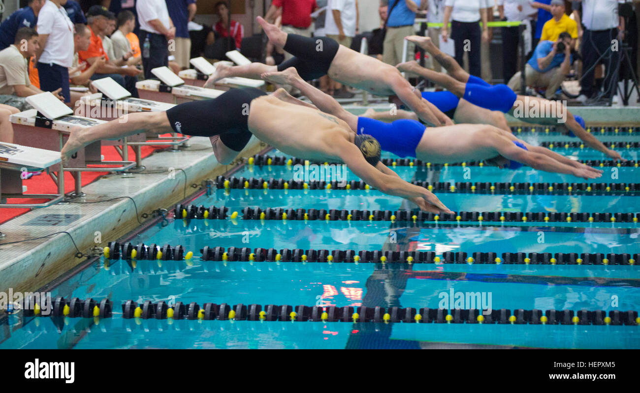 Team Army athletes participate in the swimming competition during the ...