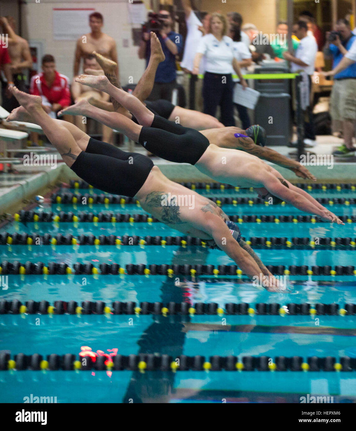 Team Army athletes participate in the swimming competition during the ...