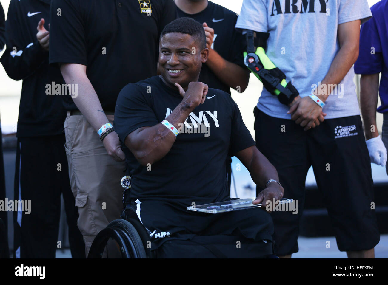 U.S. Army Veteran, Sgt. Ryan Major, of Baltimore, Maryland, receives ...