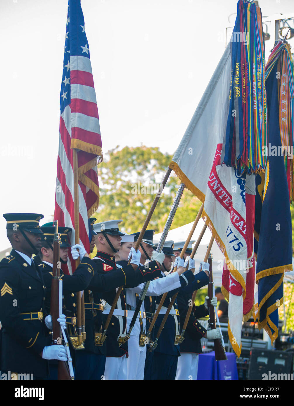 The U.S. Color Guard posts the colors during the 2016 Department of ...