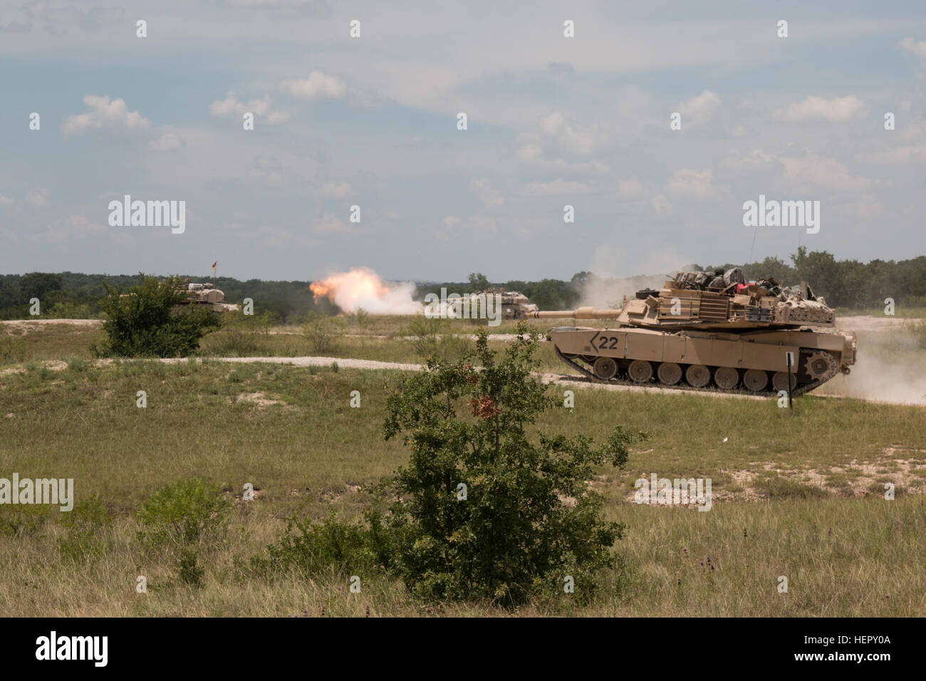Three M1A2 Abrams tank crews from Company B, 3rd Battalion, 8th Cavalry ...