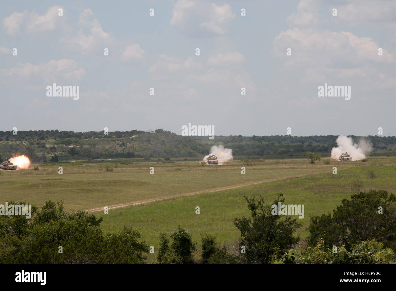 Three M1A2 Abrams tank crews from Company B, 3rd Battalion, 8th Cavalry ...