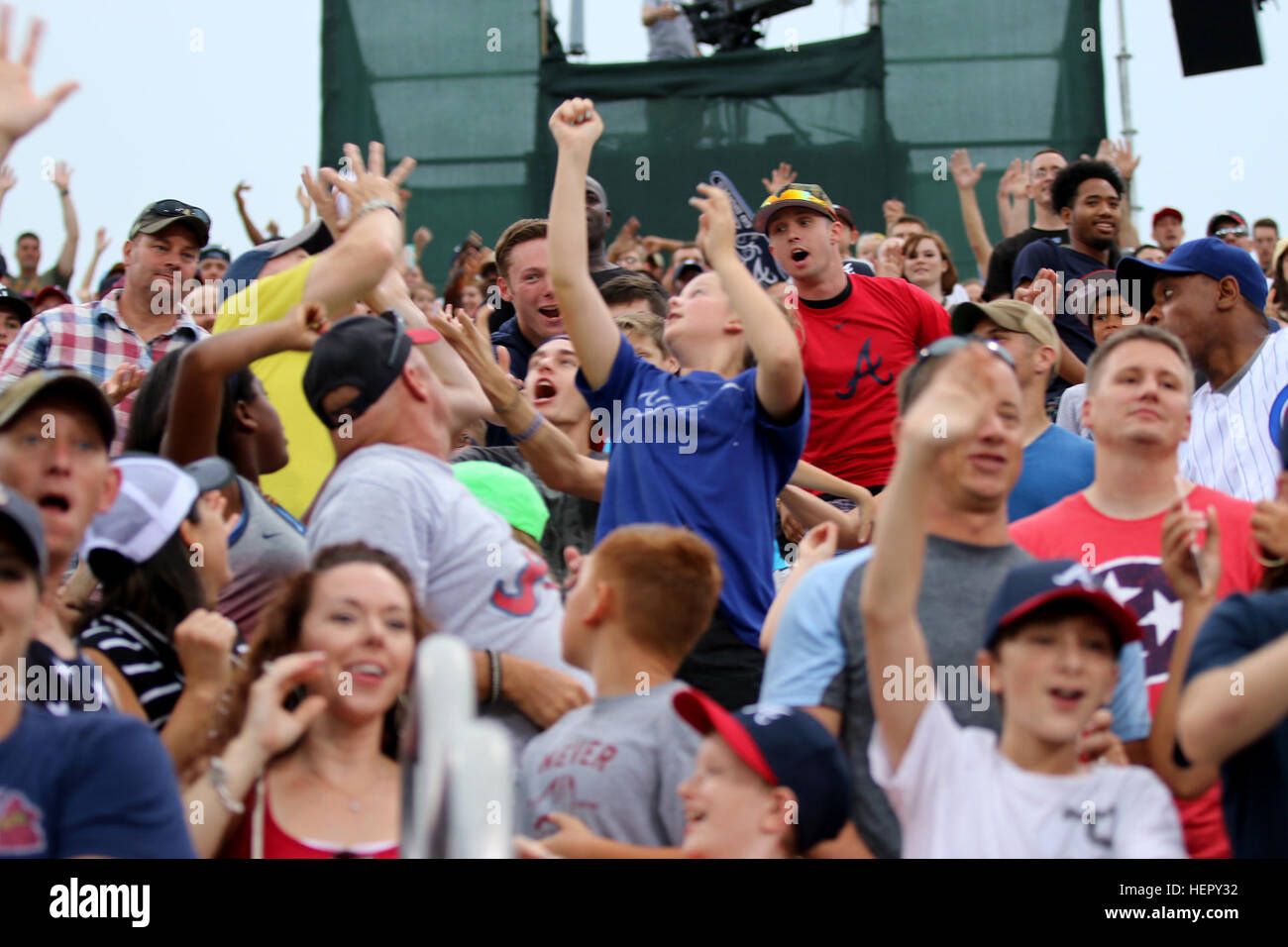 Spectators at the Major League Baseball game between the Atlanta Braves ...