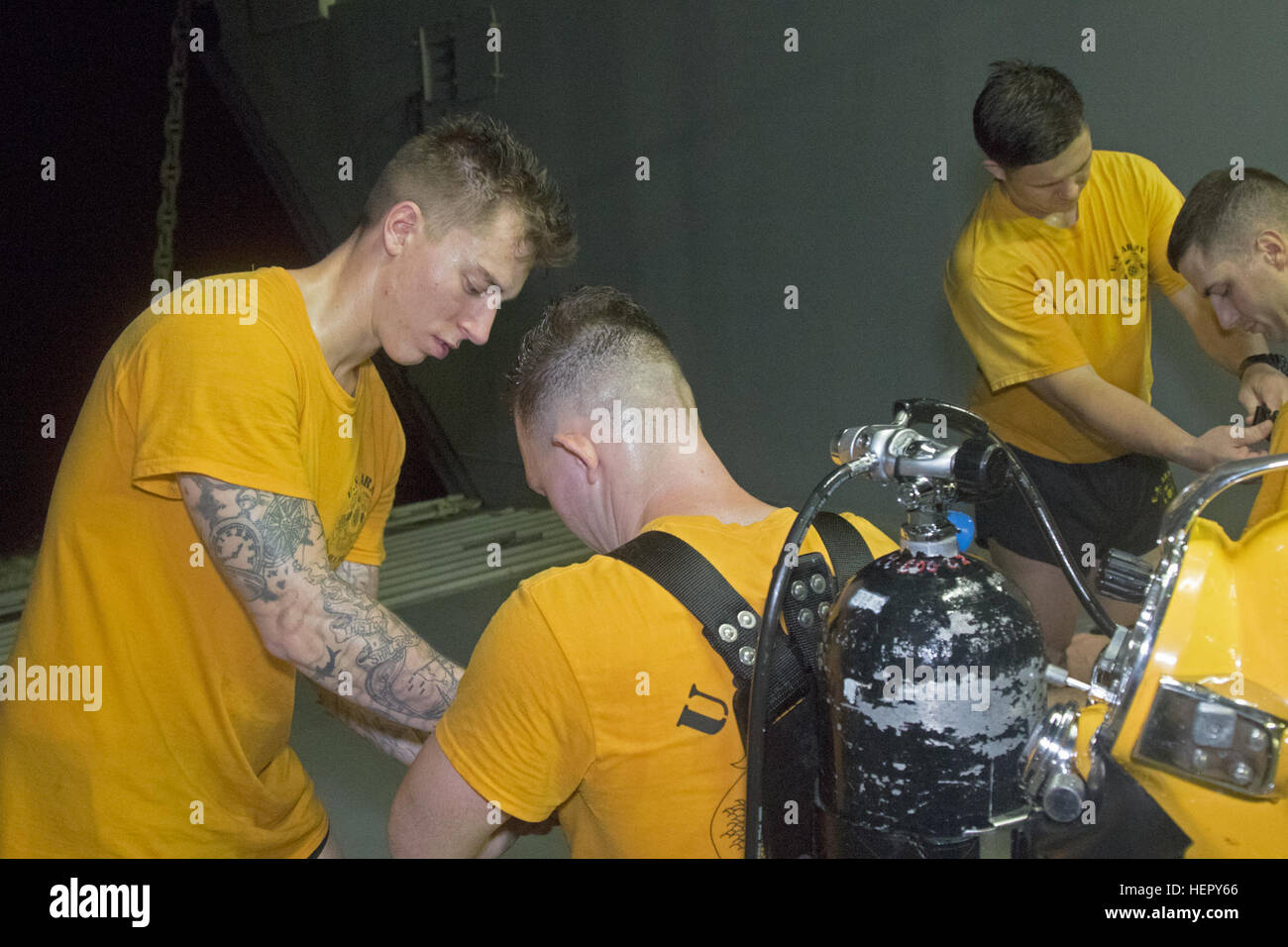Divers from the 86th Engineer Dive Detachment ensure the mission’s ...