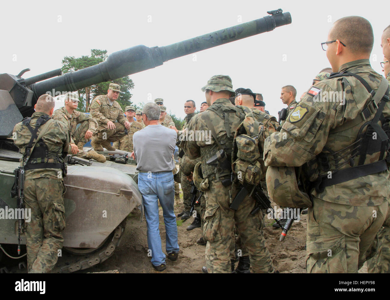 TRZEBIEN, Poland – Staff Sgt. Daniel Hardin, tank commander, and Cpl ...