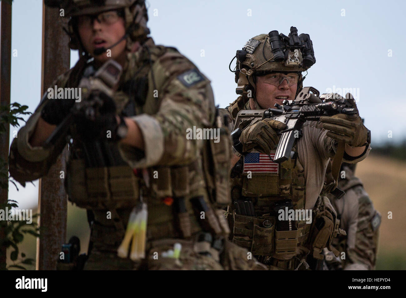 U.S. special operations Soldiers engage opposing forces during Jackal ...
