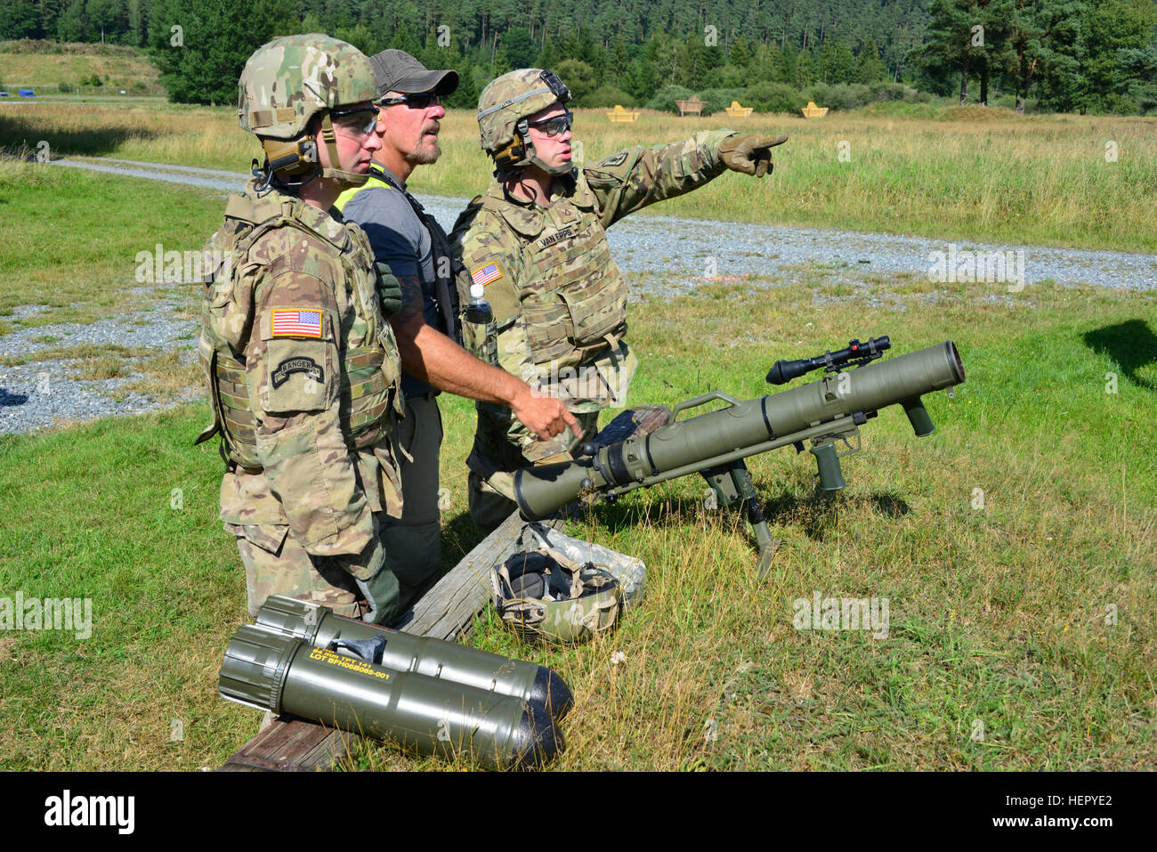 U.S. Paratroopers assigned to 173rd Airborne Brigade fires the M3 Carl ...