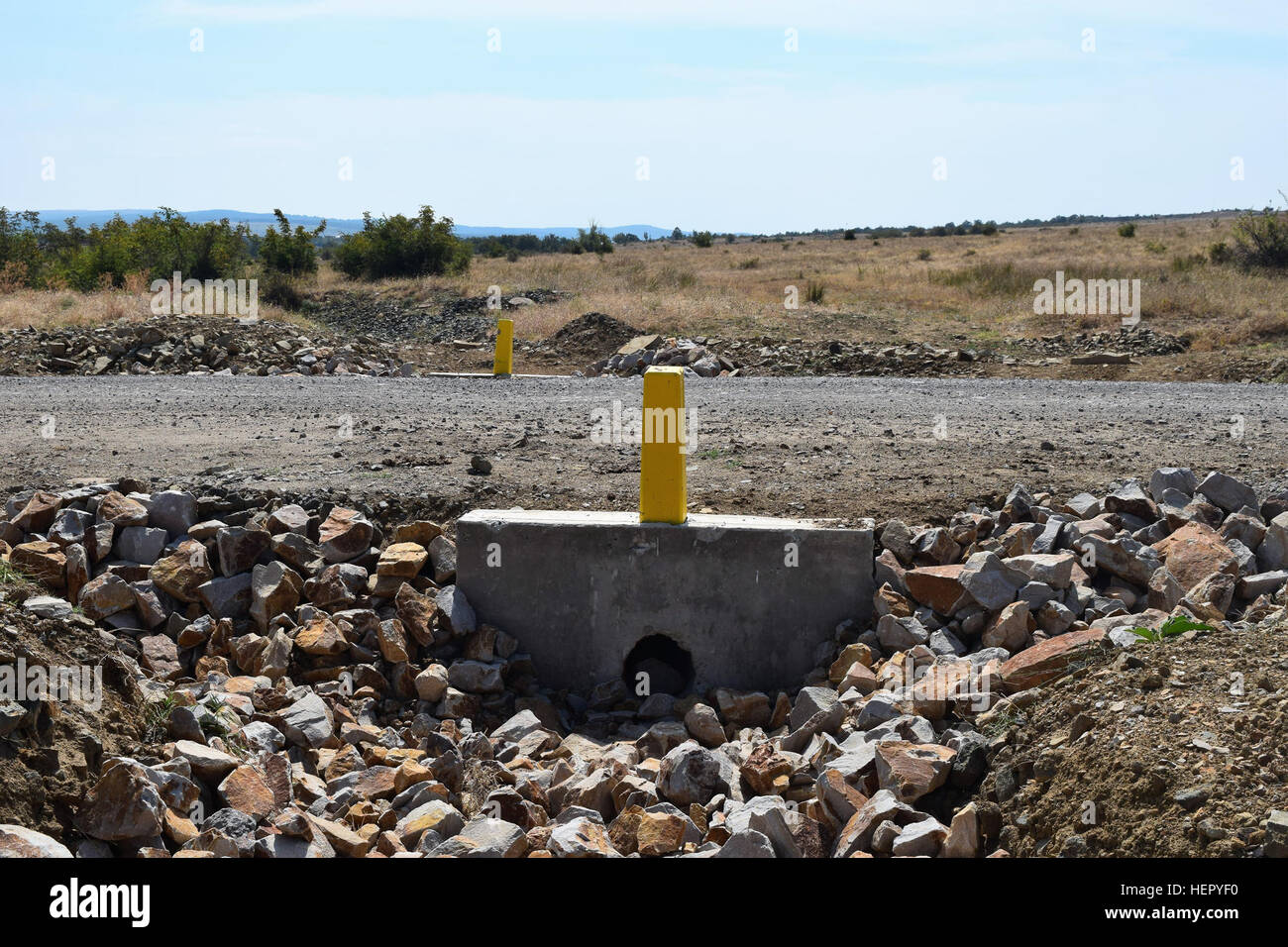 A completed culvert, built by the 841st Engineer Battalion, U.S. Army ...
