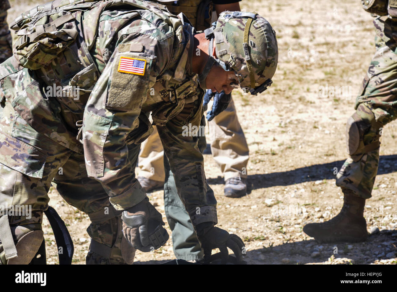A U.S. Soldier, assigned to the Regimental Engineer Squadron, 2nd ...