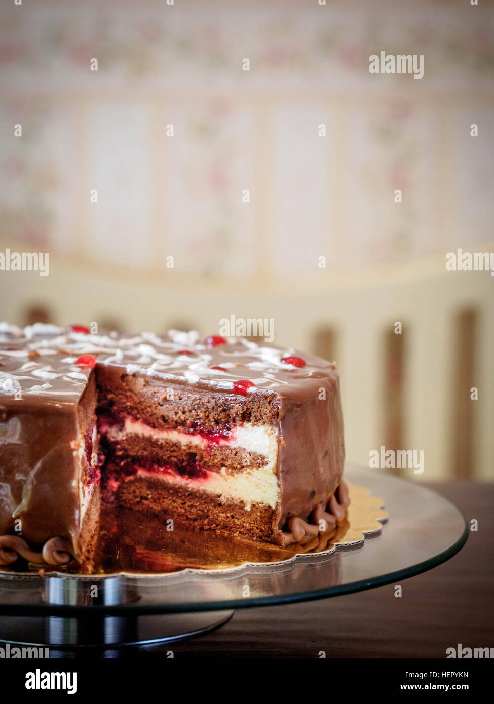 Black forest gateau cake Stock Photo - Alamy