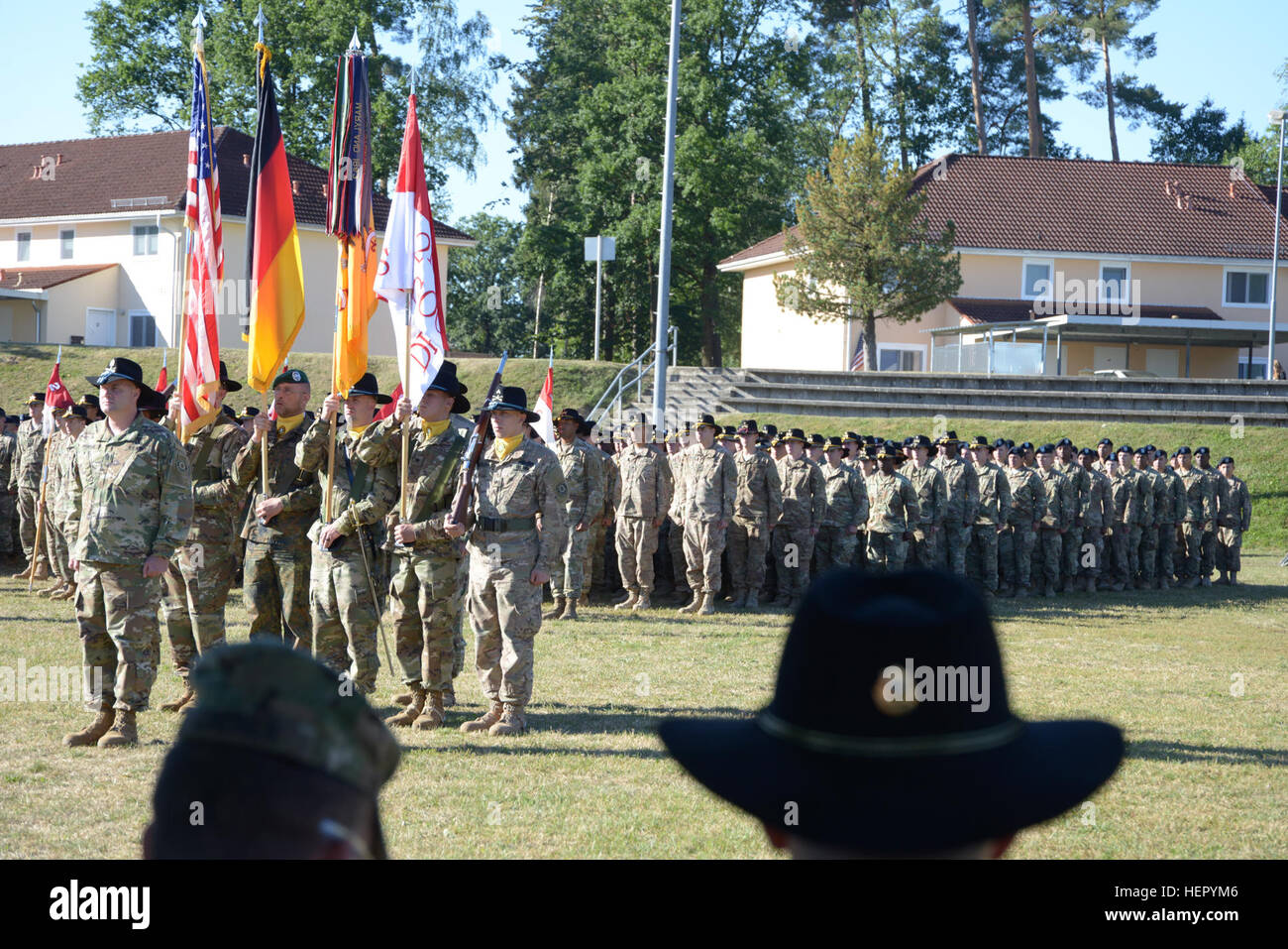 U.S. Soldiers, assigned to 2nd Cavalry Regiment, participate the unit’s ...