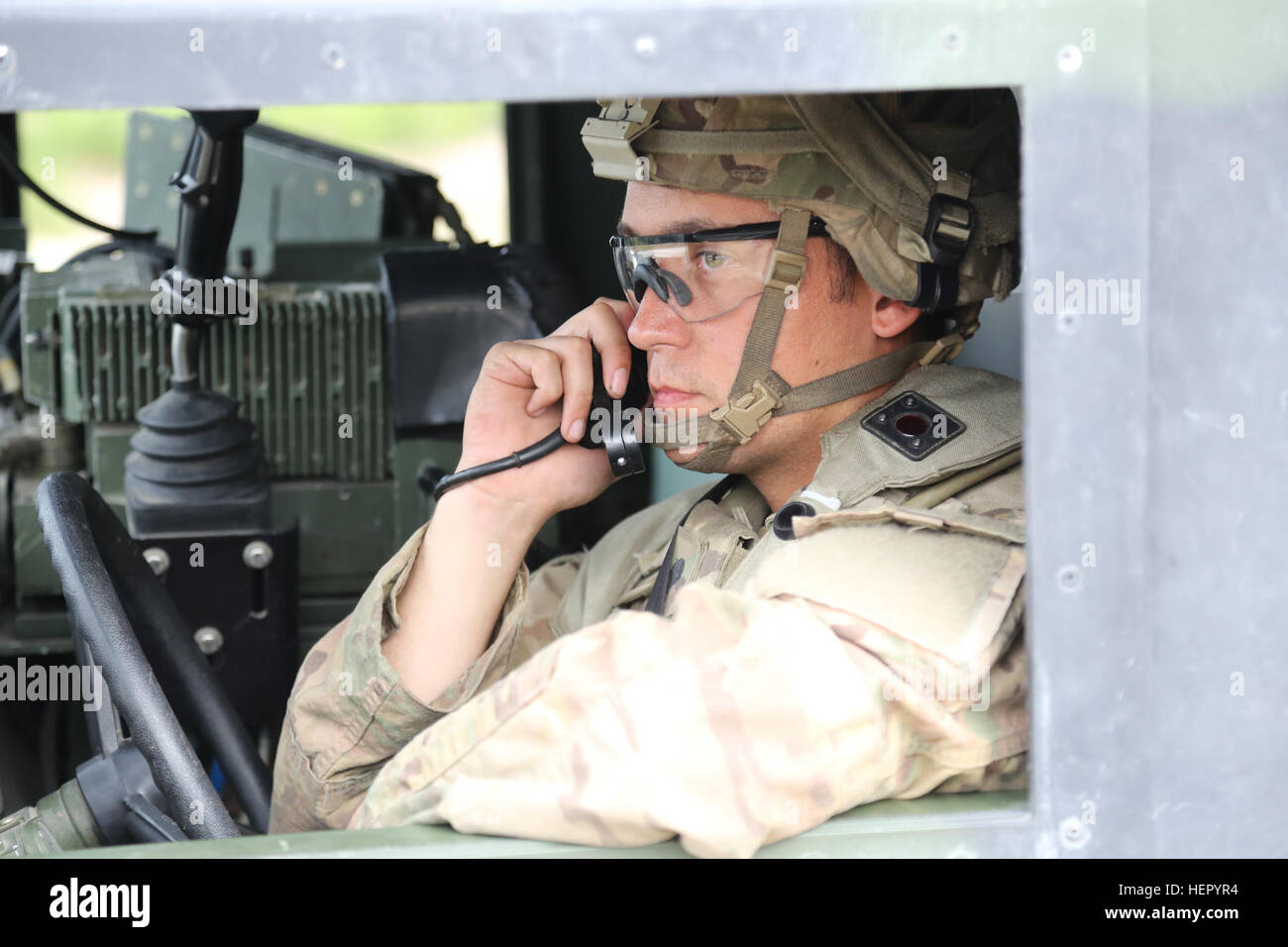 A U.S. Soldier of Bravo Company, 3rd Brigade Support Battalion, 1st ...