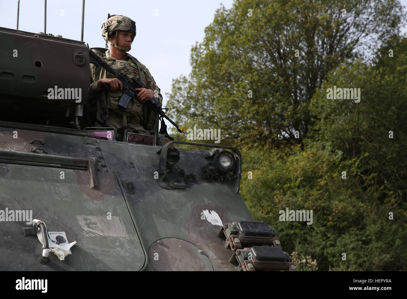 U.S. Army Pfc. Anthony Batson of 1st Battalion, 41st Field Artillery ...