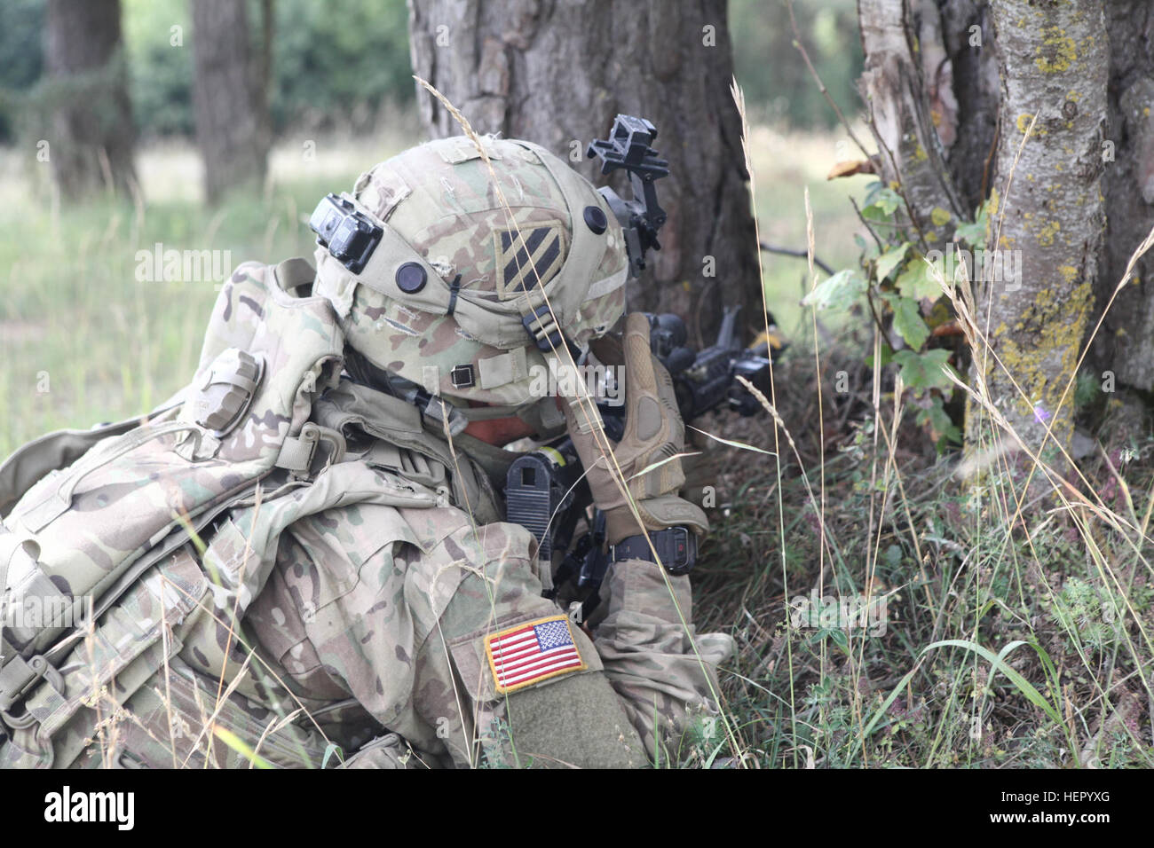 A U.S Soldier of 10th Brigade Engineer Battalion, 1st Armored Brigade ...