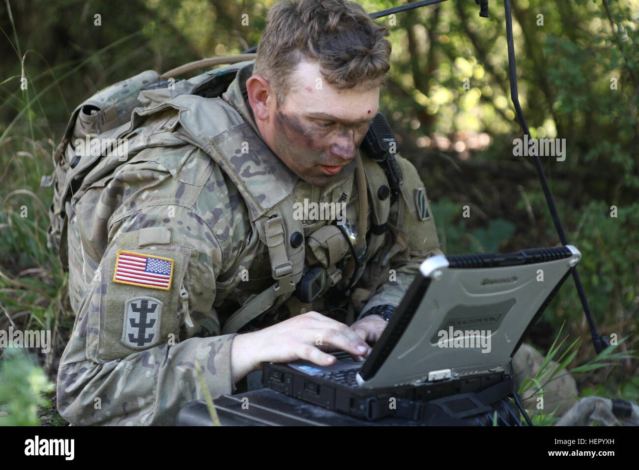 A U.S Soldier of 10th Brigade Engineer Battalion, 1st Armored Brigade ...