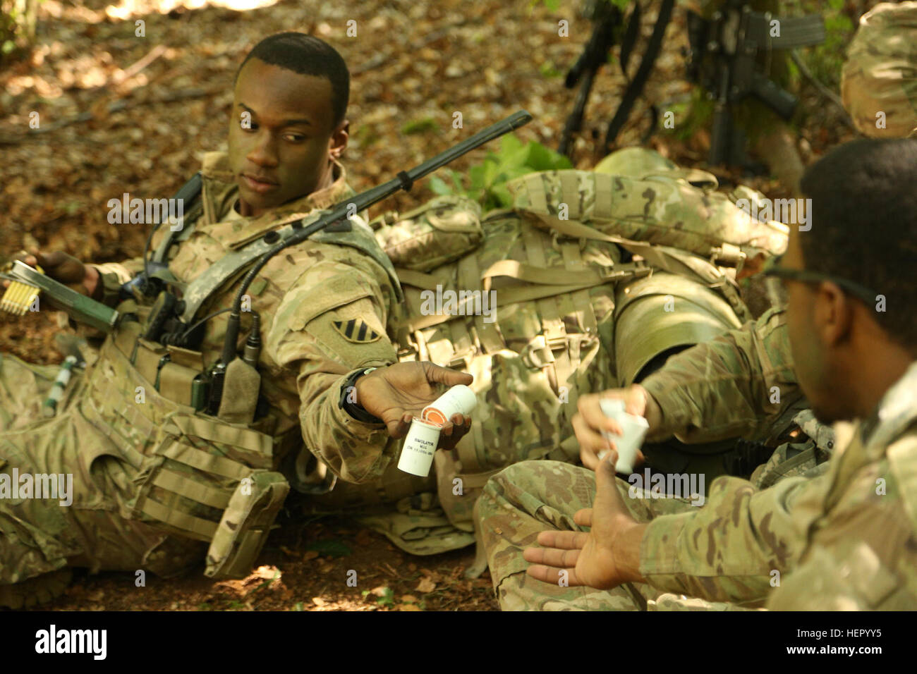 A U.S. Soldier, left, of Charlie Company, 1st Battalion, 30th Infantry ...