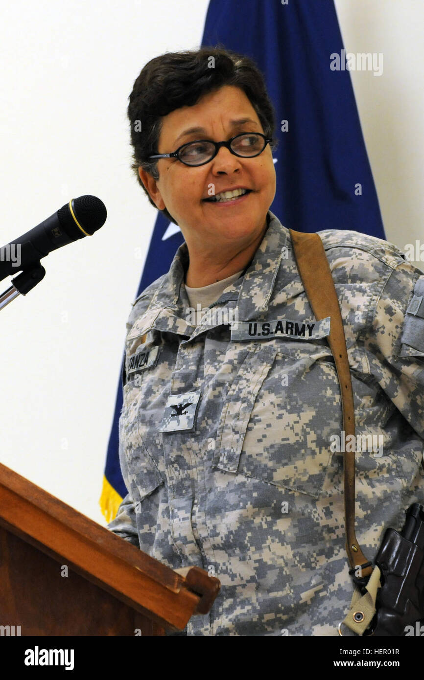 Guest speaker Col. Lisa Costanza, commander, 224th Sustainment Brigade ...