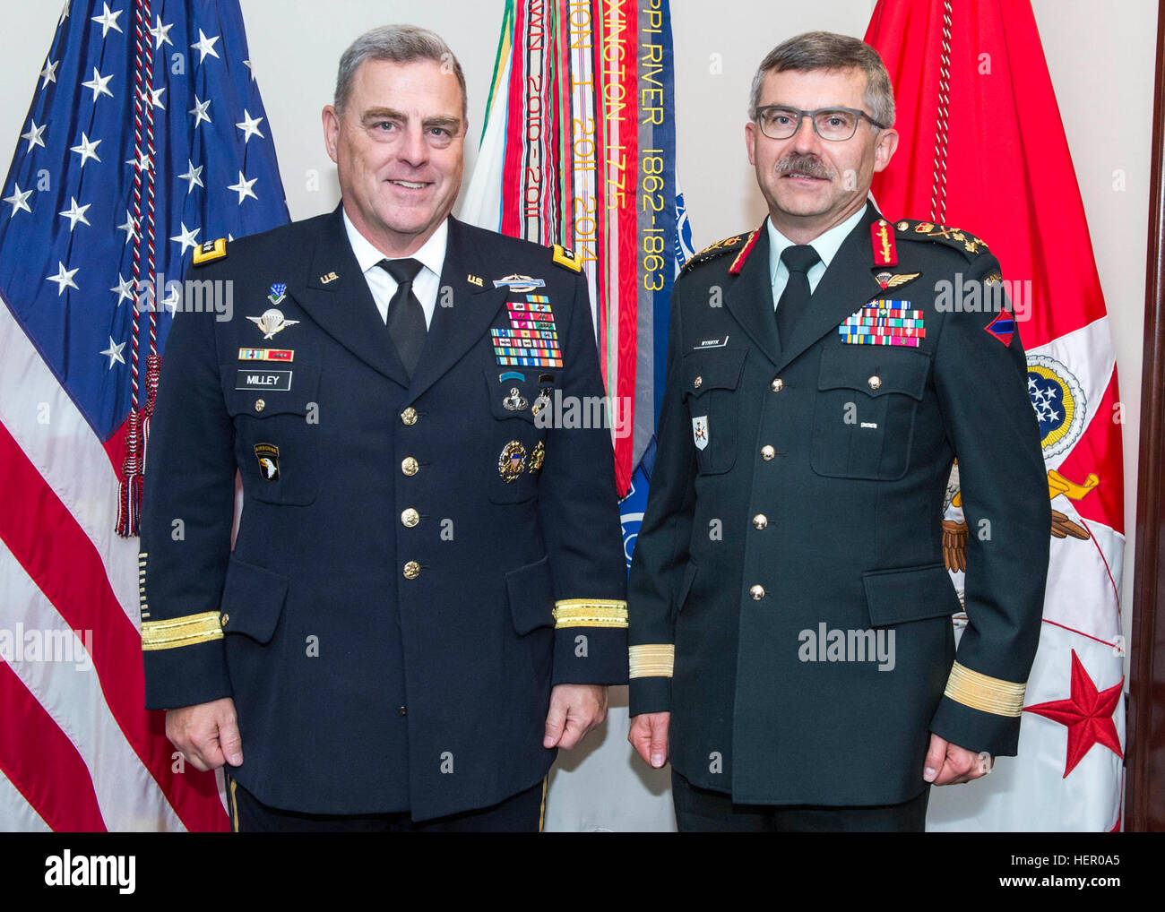 U.S. Army Chief of Staff, Gen. Mark A. Milley, meets with Lt. Gen. P.F ...