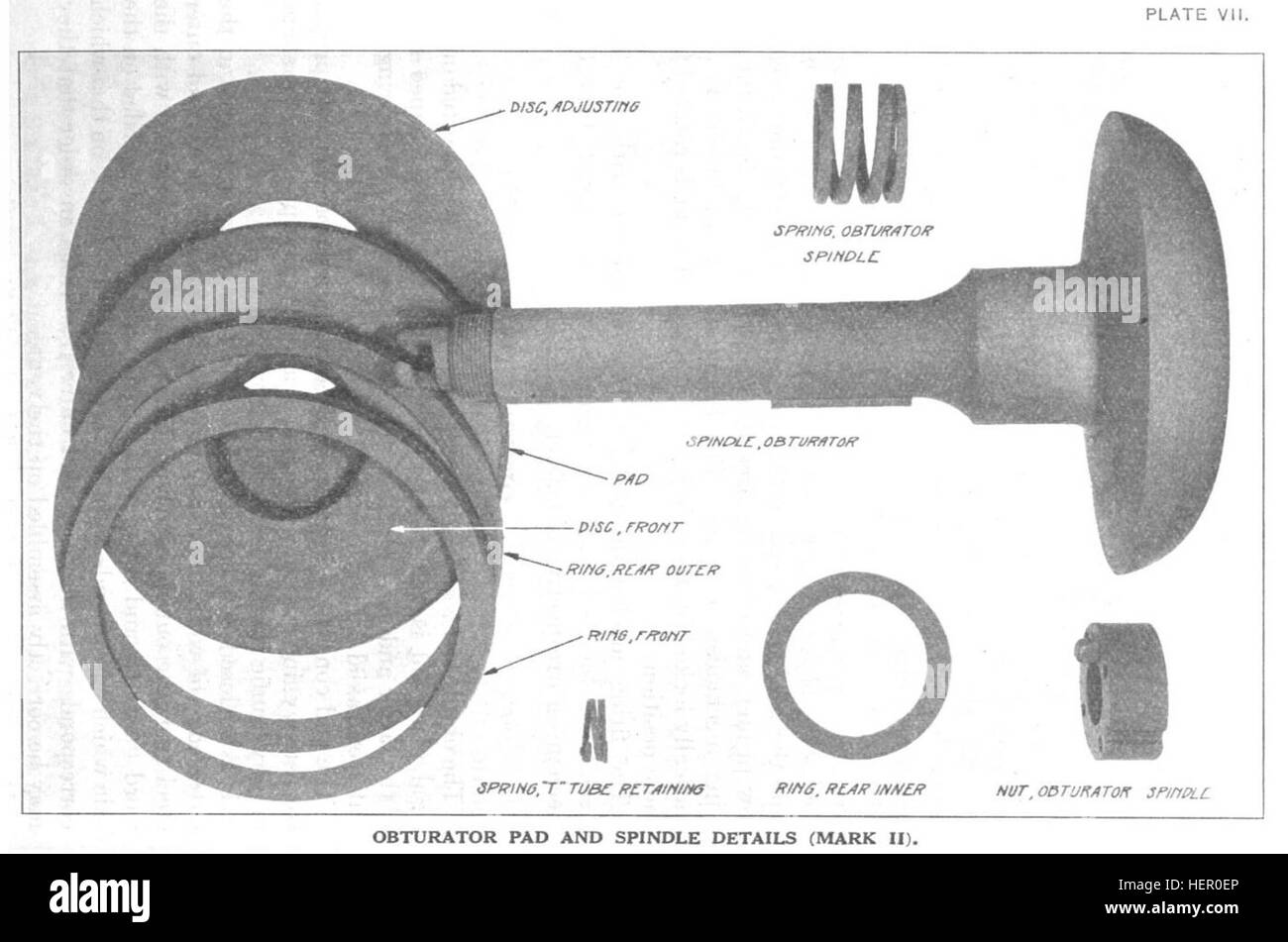 BL 9.2 inch Mk II howitzer obturation pad and spindle details Stock ...