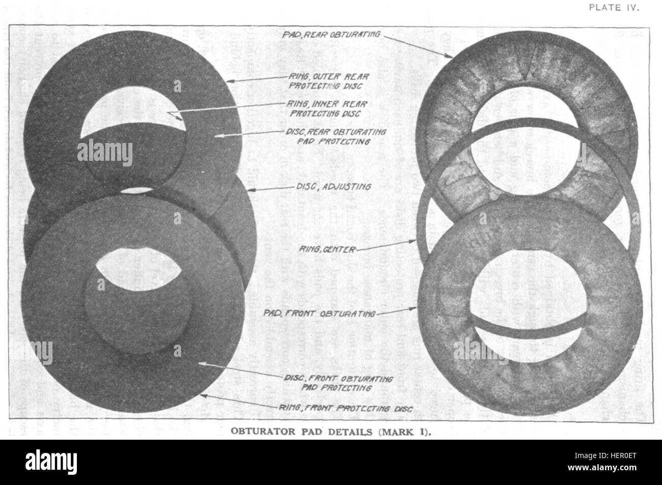BL 9.2 inch Mk I howitzer obturator pad details Stock Photo - Alamy
