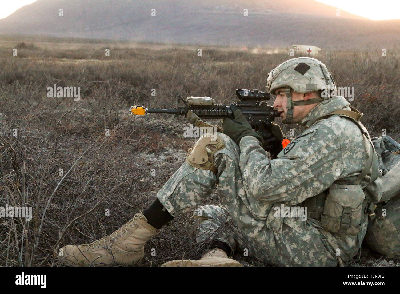 A paratrooper with Apache Company, 1st Battalion, 501st Parachute ...
