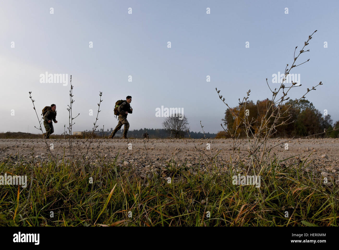 U.S. Marines participate in the 12 mile Ruck March event as part of the ...