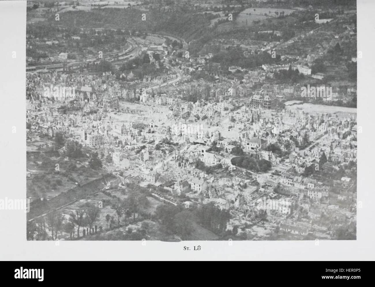 Aerial view of St. Lo, France, 1944 Stock Photo - Alamy