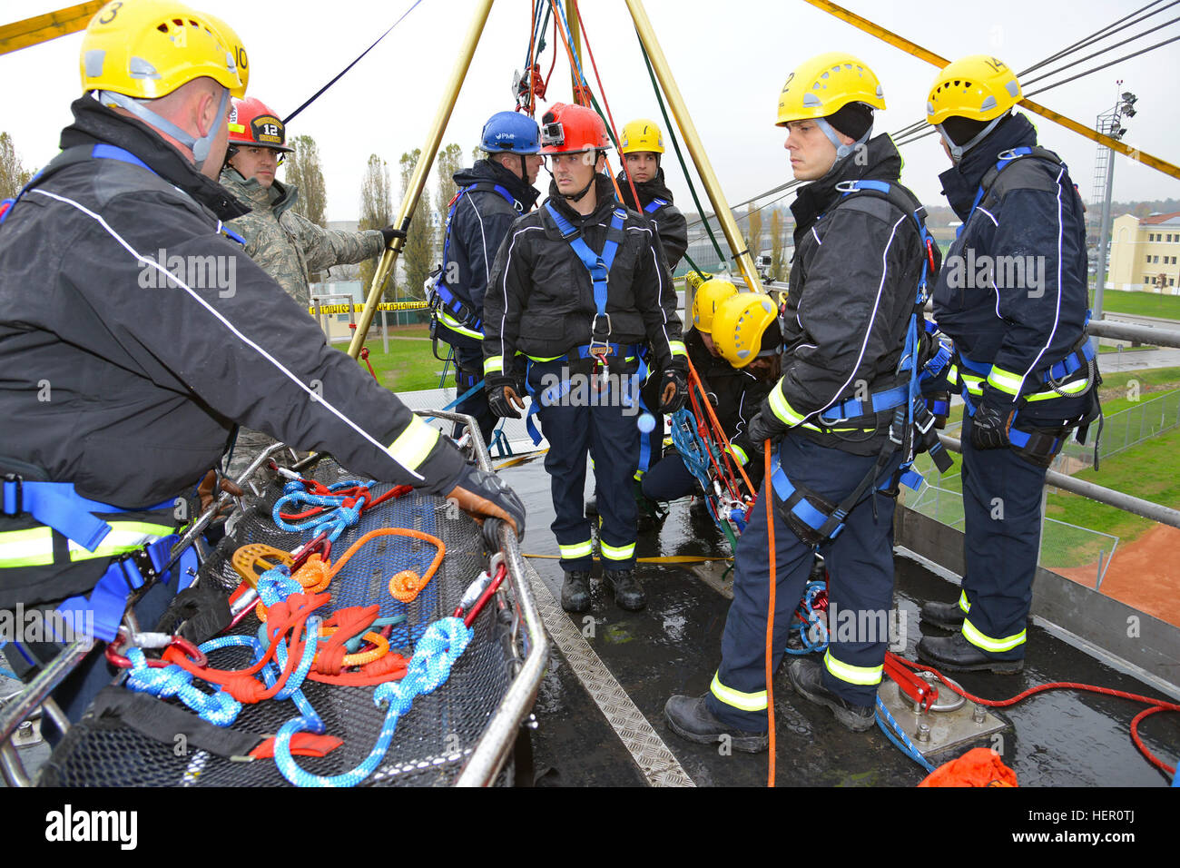 Firefighters assigned to the U.S. Army Garrison Italy, train for ...