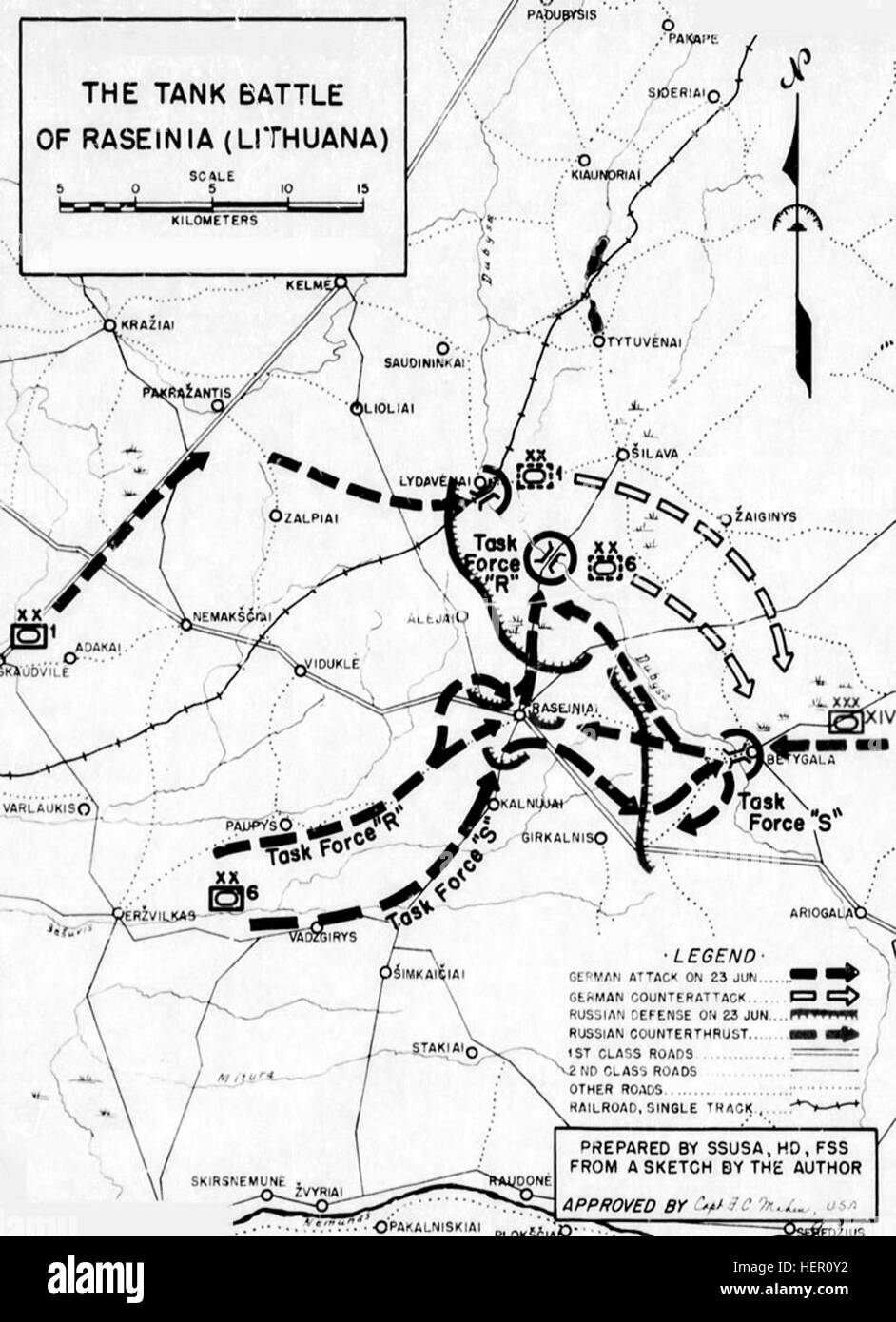 Battle of Raseiniai Battle Map Stock Photo - Alamy