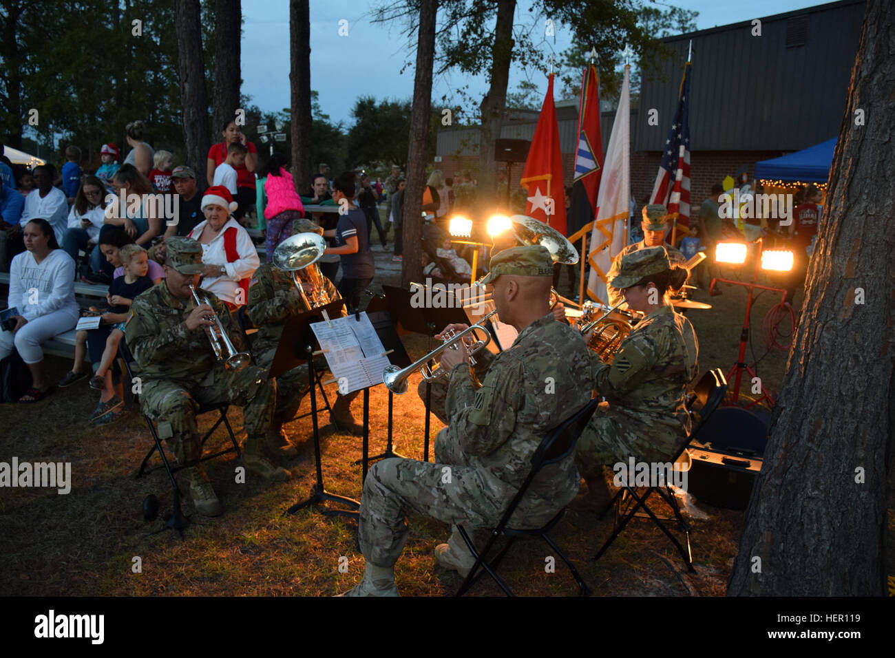 The 3rd Infantry Division Band plays Jingle Bells for Soldiers and ...