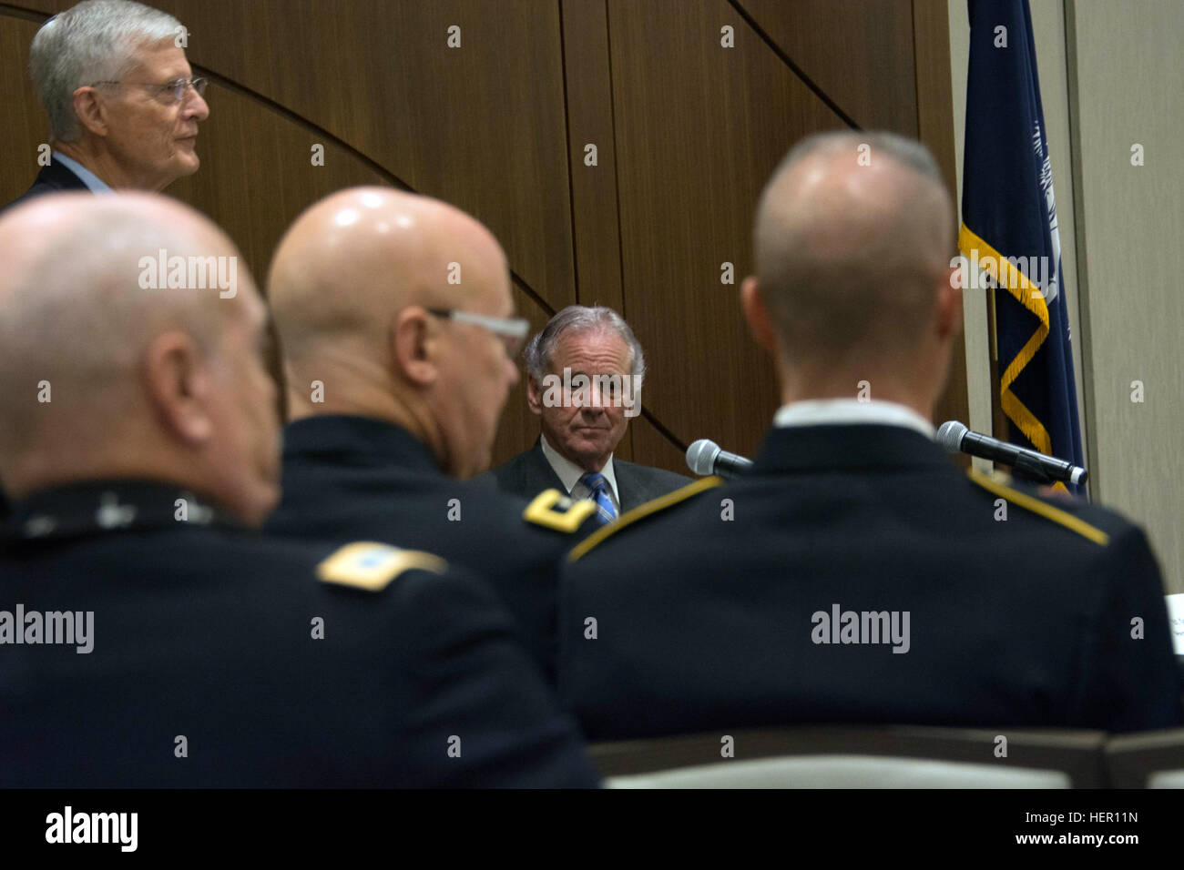 South Carolina Lt. Gov. Henry D. McMaster, listens to William L. Bethea ...
