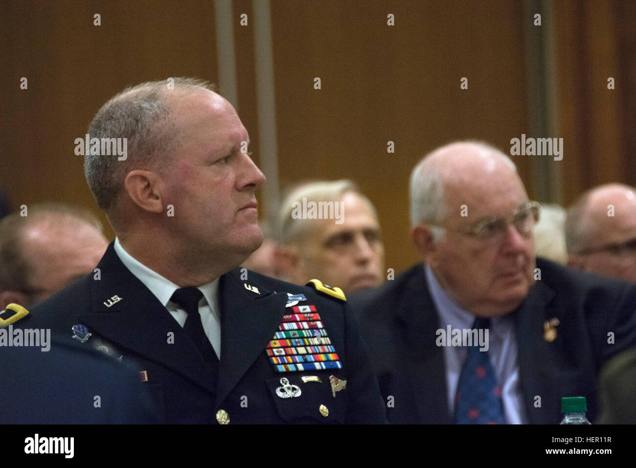 Maj. Gen. John 'Pete' Johnson, Fort Jackson commander, listens as ...