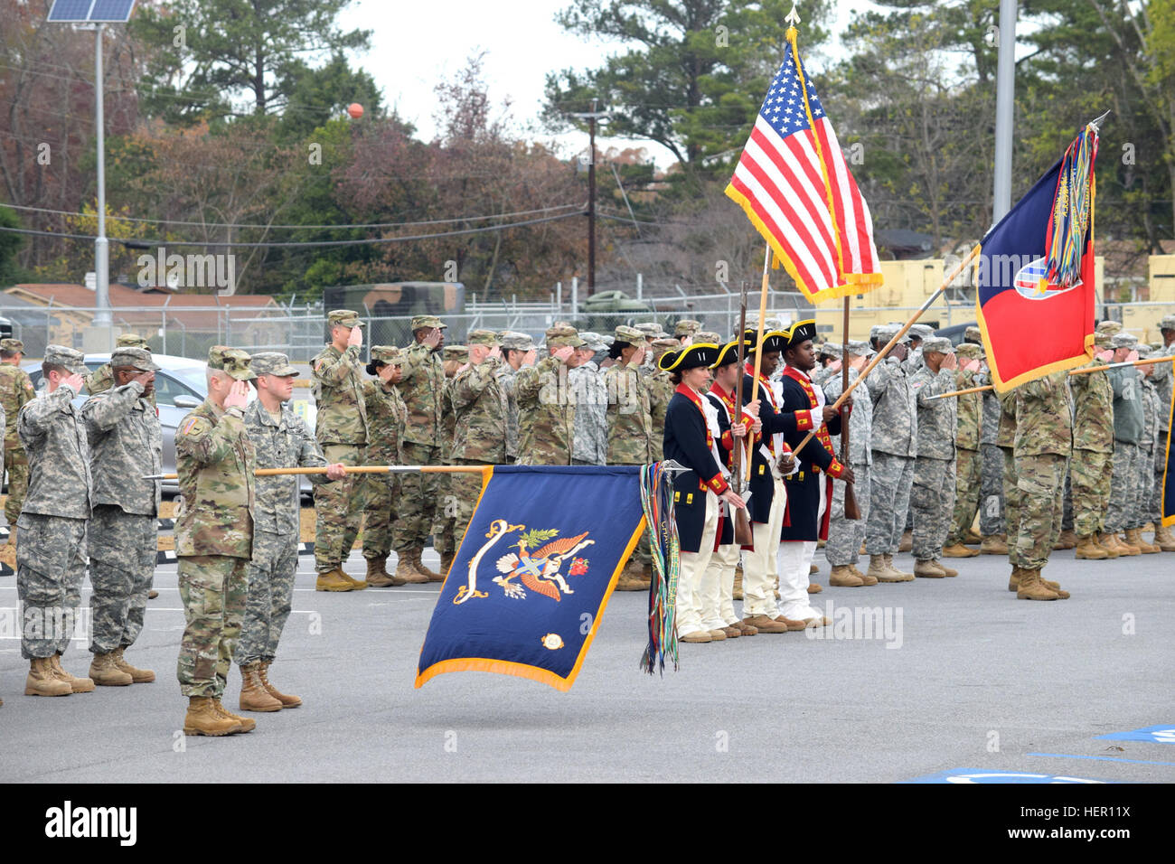 Georgia Guardsmen of the 48th Infantry Brigade Combat Team assemble at ...