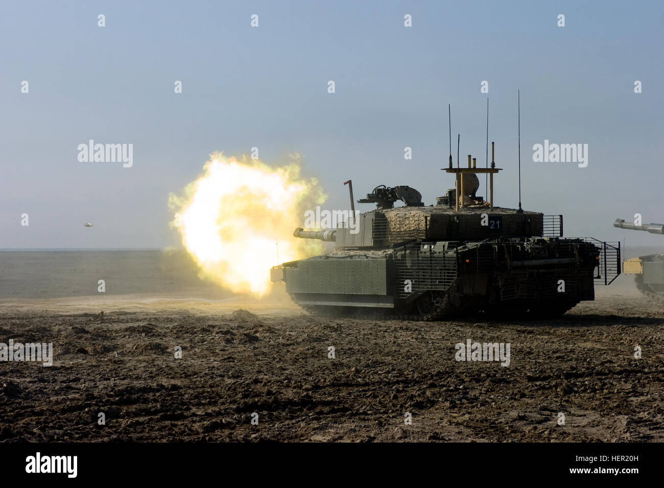 A British army Challenger II main battle tank from the Royal Scots ...