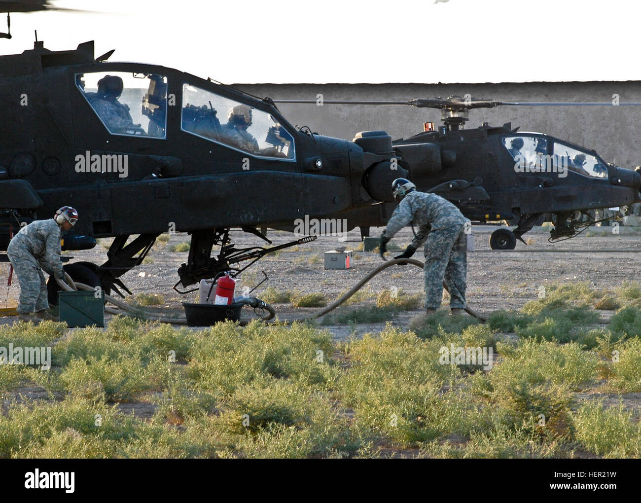 Two Soldiers from Company E, 4th Battalion, 4th Aviation Regiment ...
