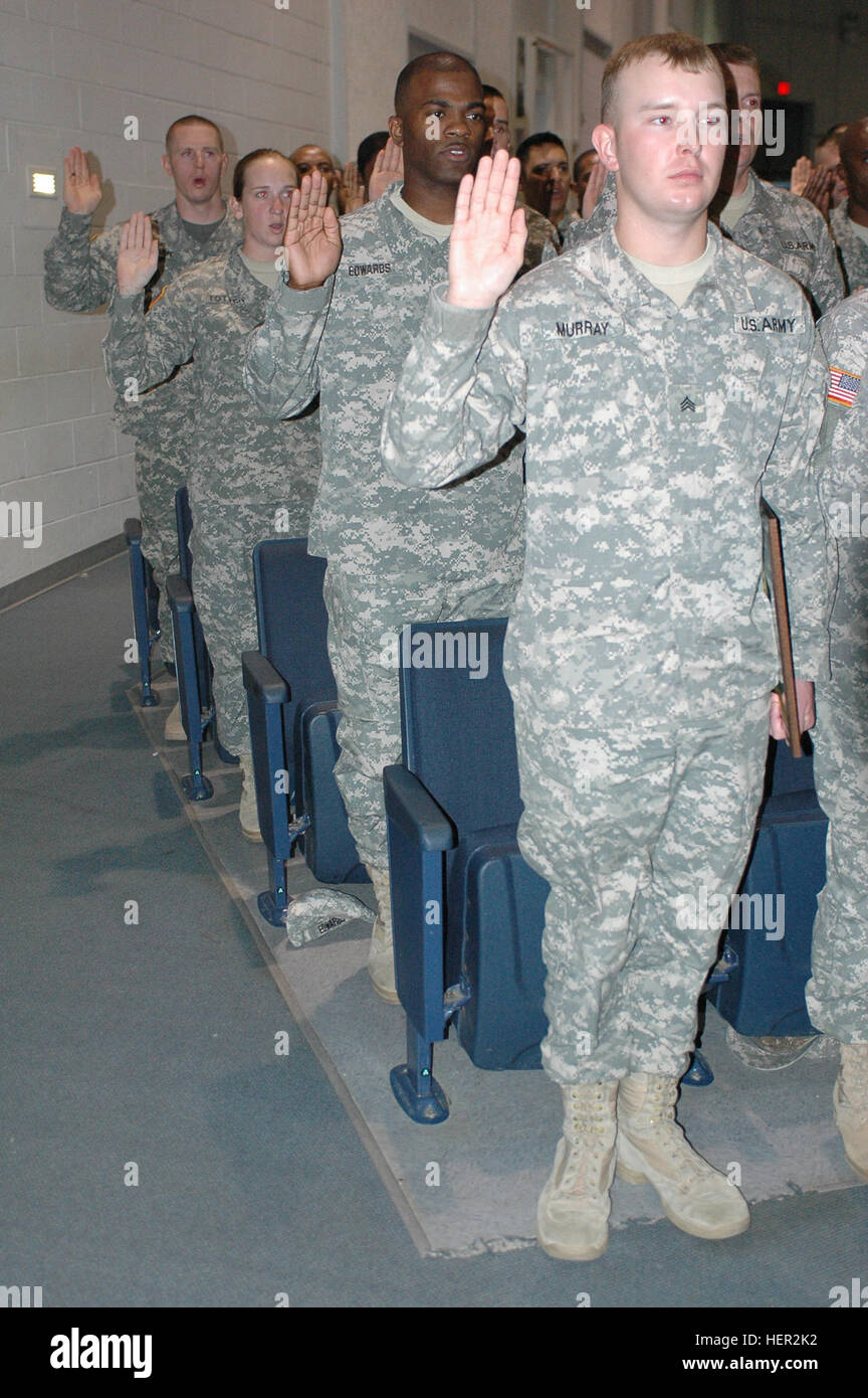 The 1st Medical Brigade's newest non-commissioned officers recite the ...