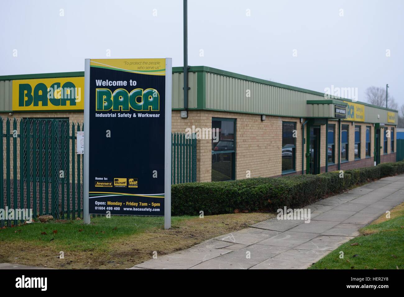 Baca Factory Moulton Park Northampton UK food workers sign signs BACA ...