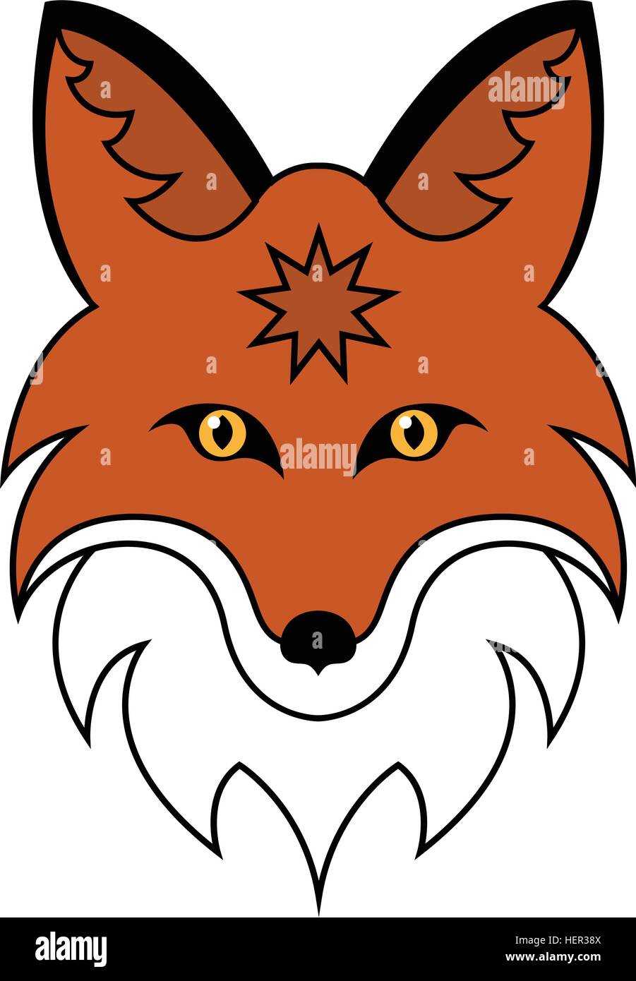 Fox head vector illustration Stock Vector Image & Art - Alamy
