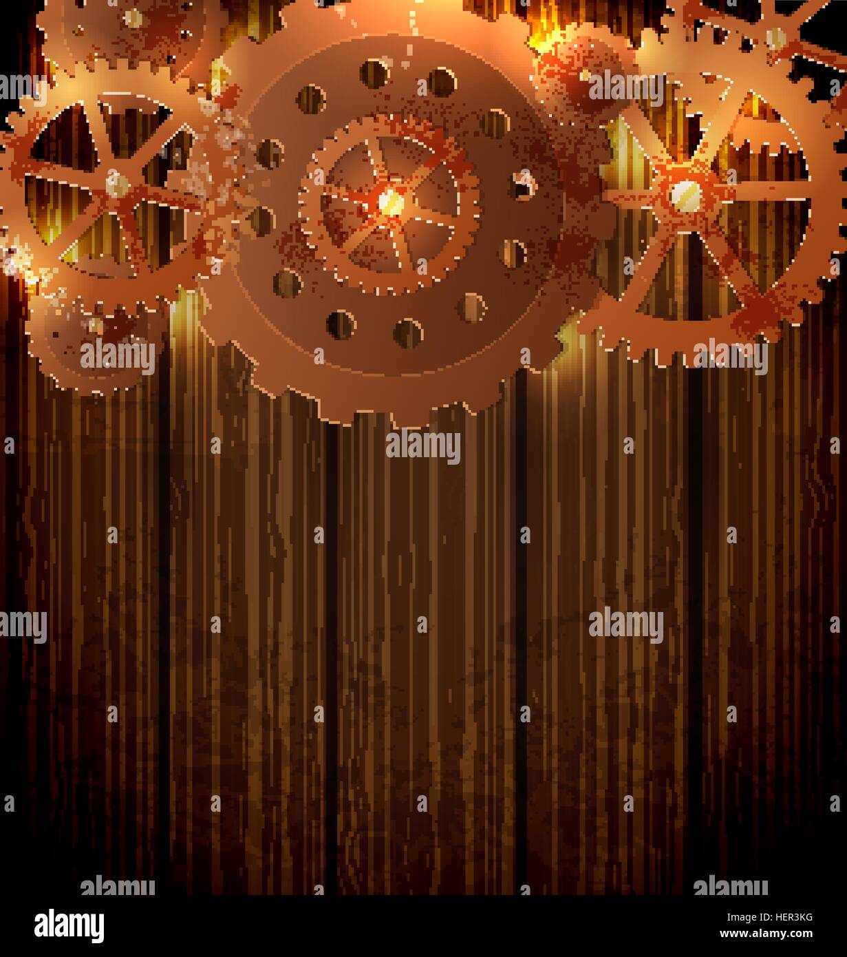 Abstract industrial background with gears in the style of steampunk ...